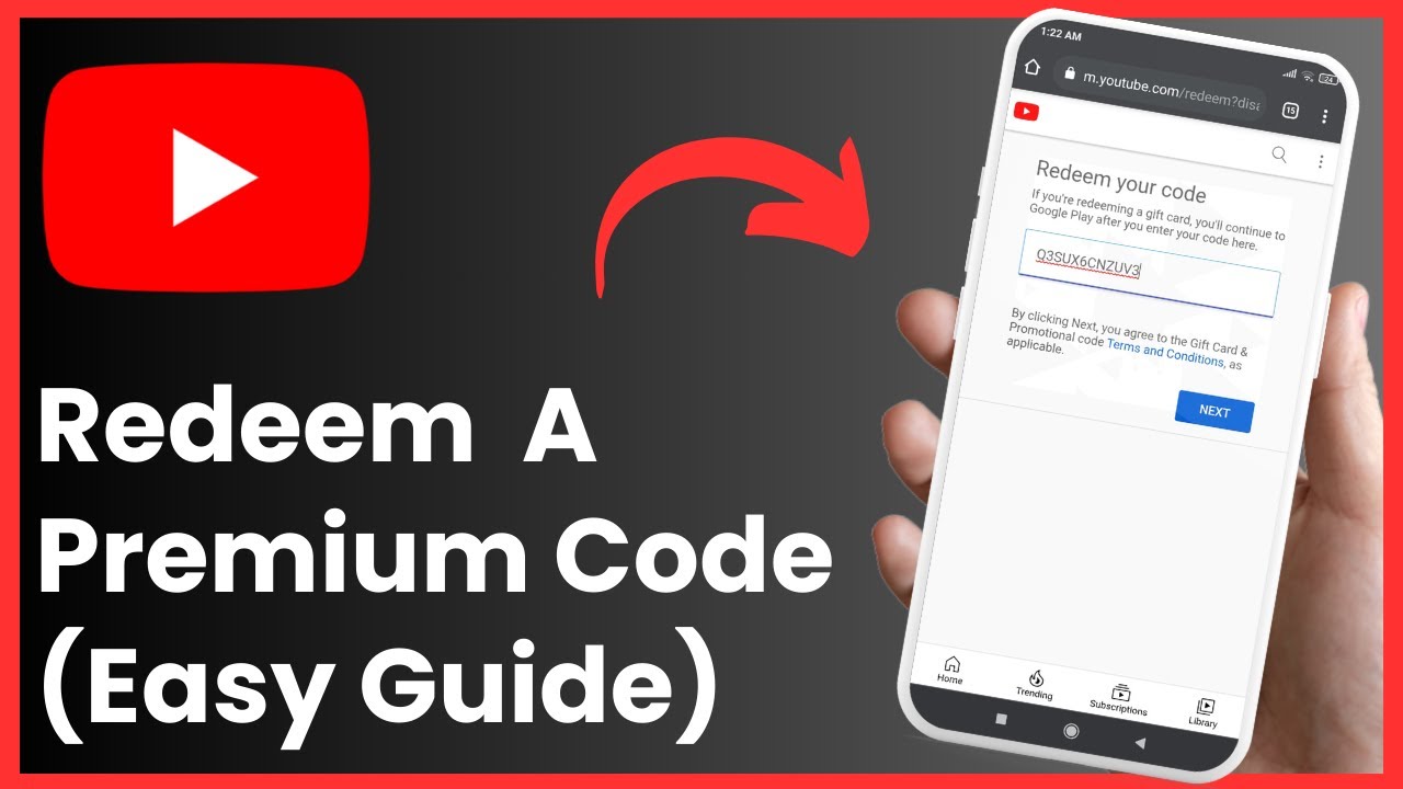 How To Redeem A Youtube Premium Code ! - YouTube