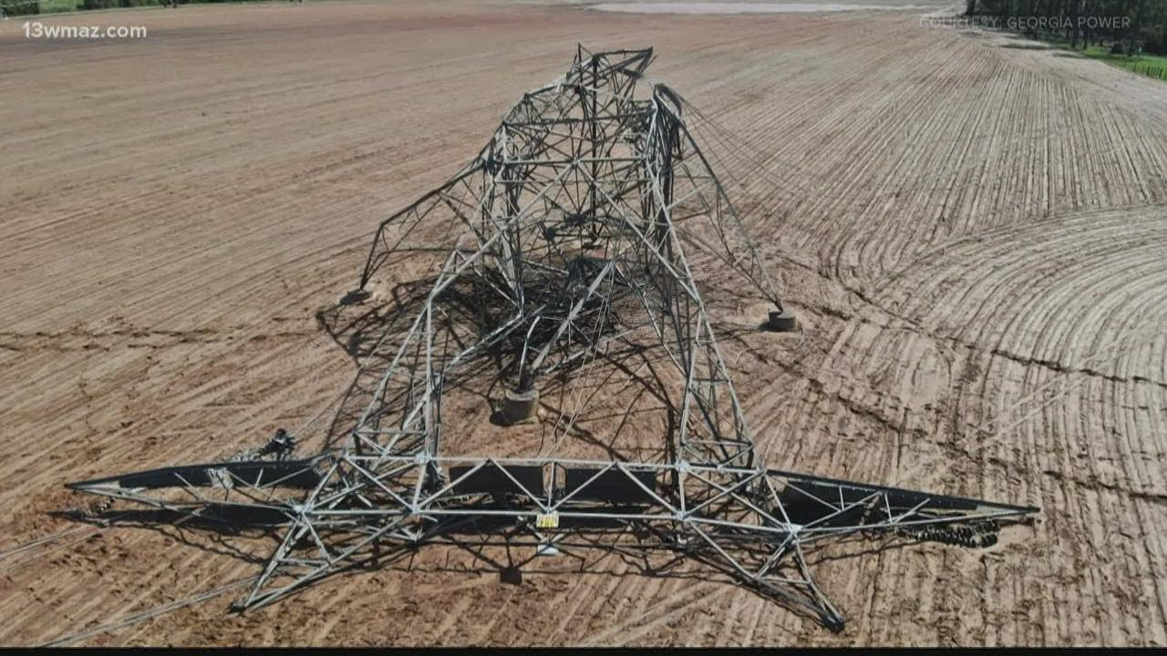 Crews rebuild Houston County power transmission towers - YouTube