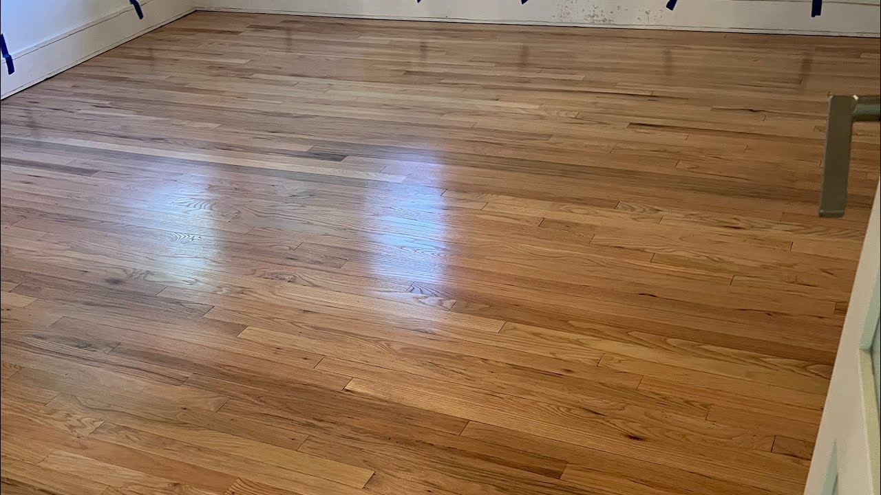 Clear coating hardwood floors - YouTube