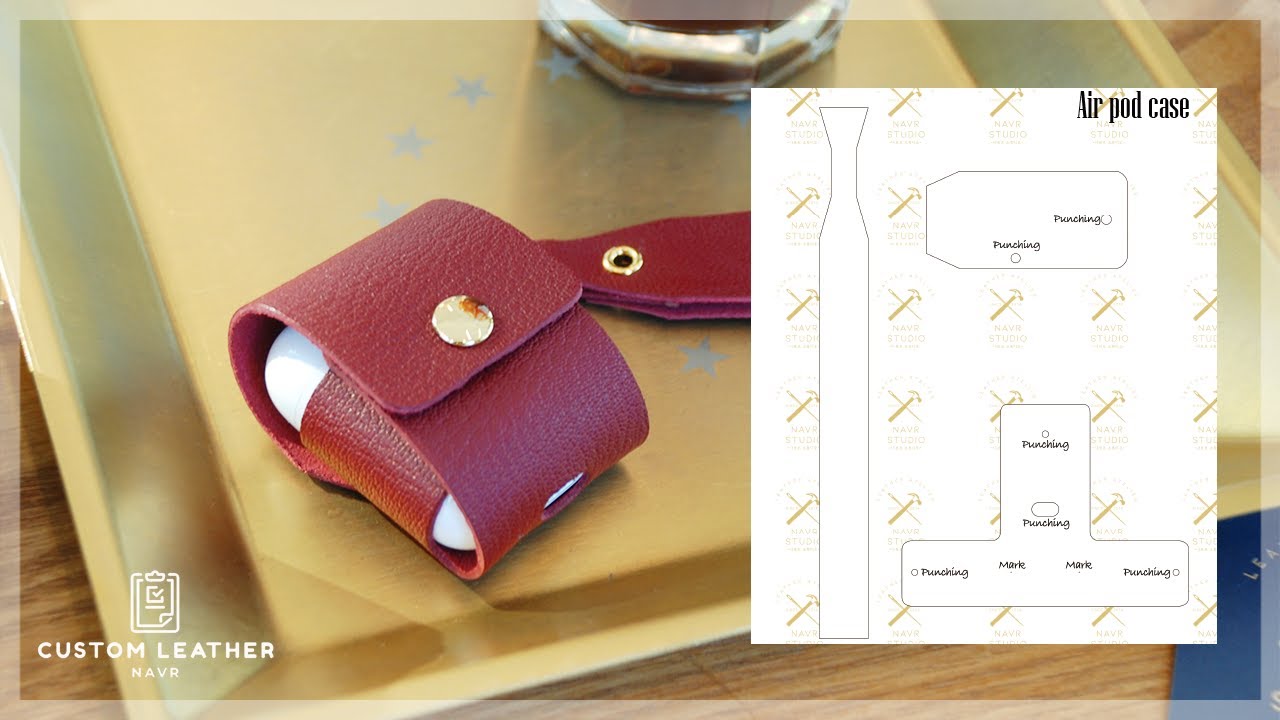 [Leather Craft] Simple Airpod Case with pattern PDF/ 에어팟 케이스 패턴 pdf 파일 ...