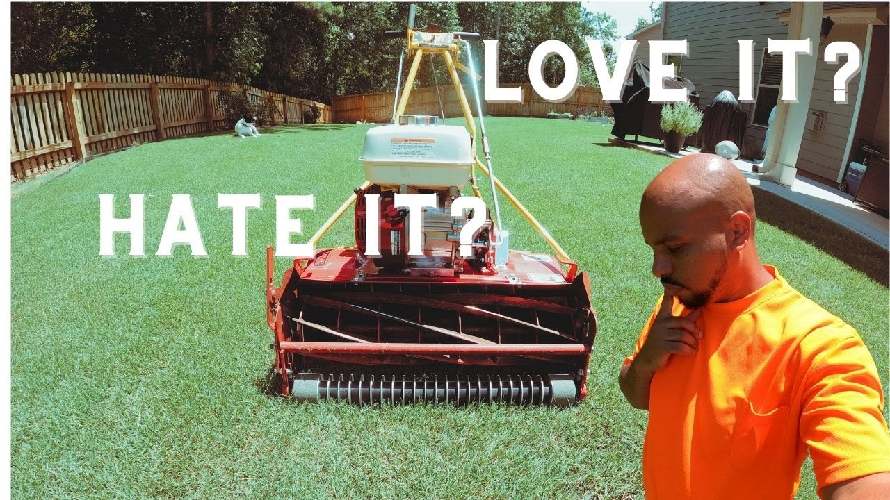 First thoughts on reel mowing Bermuda grass low - YouTube