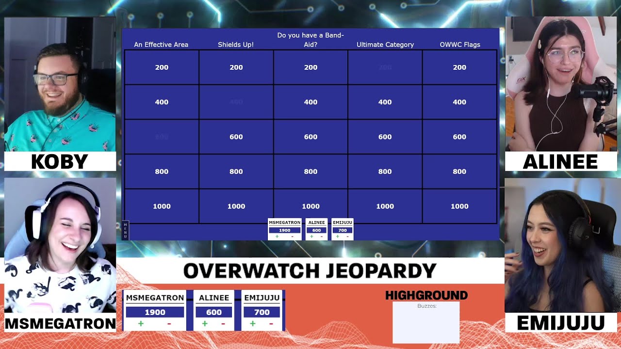 Overwatch Jeopardy w/ MSMEGATRON, ALINEE, EMIJUJU - YouTube