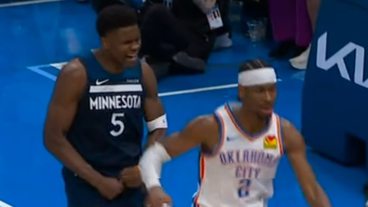 Anthony Edwards so hyped after game winning block on SGA and flexes on ...