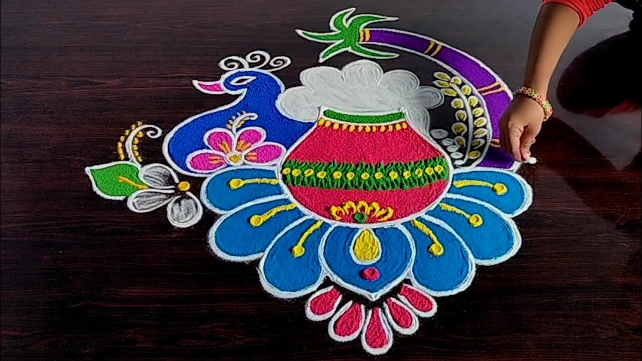 Pongal Rangoli designs 🌹 Sankranthi Bhogi Kundala Muggulu 🌹 Pongal Pot ...