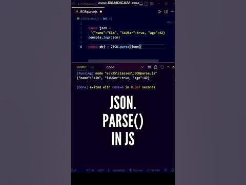 🤩 Convert JSON String into JS Object | JSON in JavaScript #shorts #javascript #json #programming ...