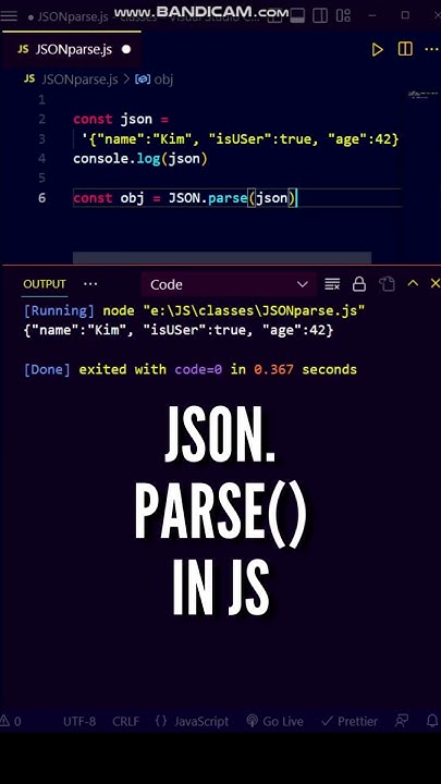 🤩 Convert JSON String into JS Object | JSON in JavaScript #shorts #javascript #json #programming ...