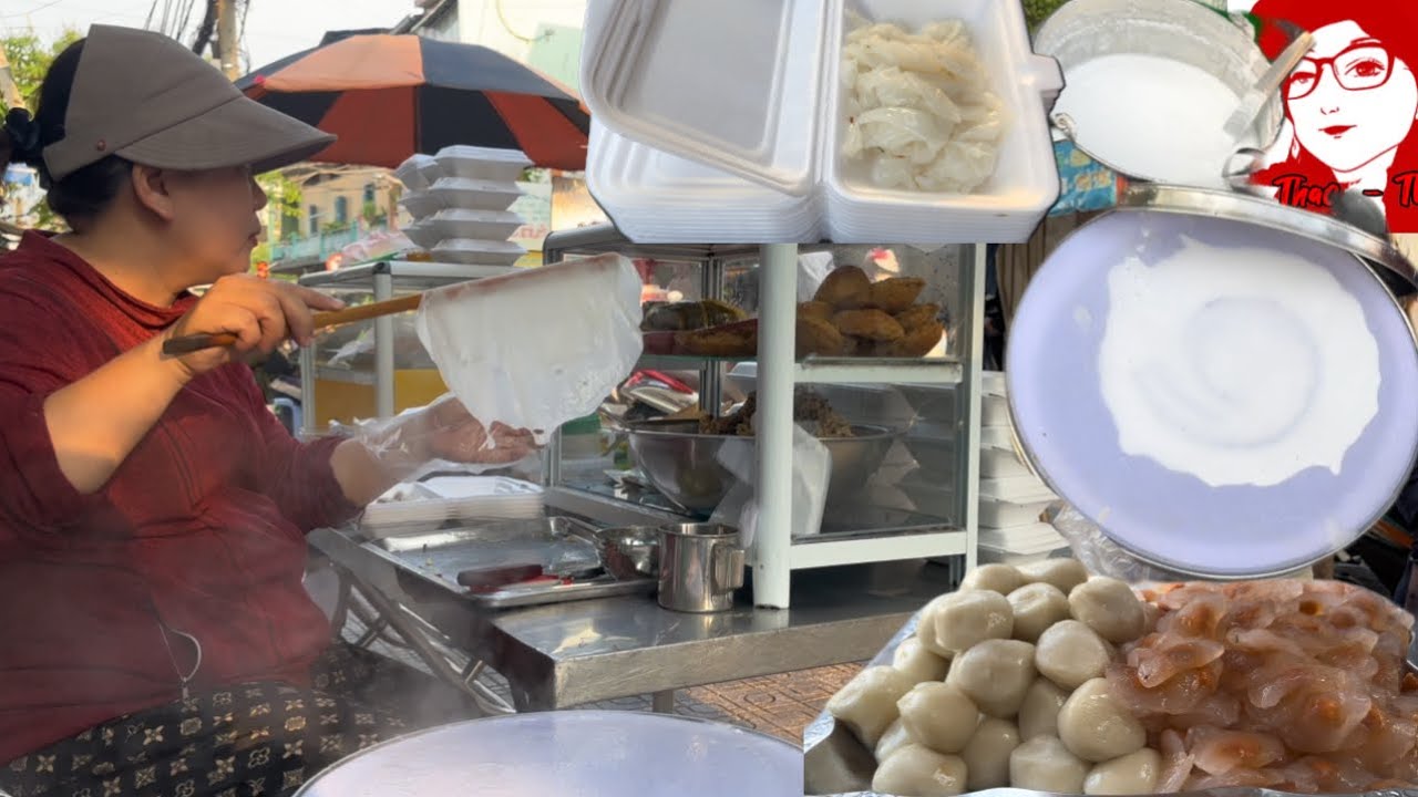 Vietnamese steamed rolled rice pancake | Morning popular street food ...