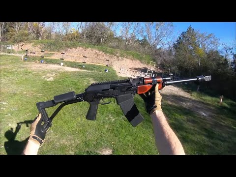 MOLOT VEPR 12 semi automatic shotgun POV firing