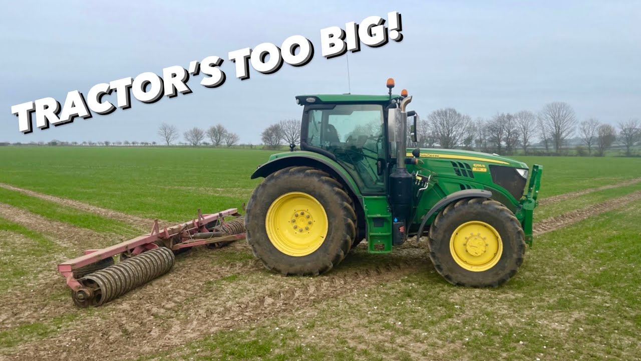 TRACTORS TOO BIG! ROLLING IN BARLEY WITH MY EBAY ROLLERS! - YouTube