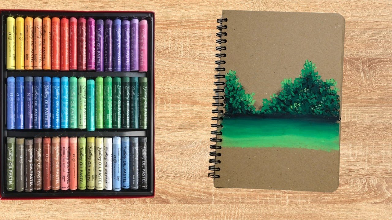 Menggambar rumput dengan oil pastel - YouTube