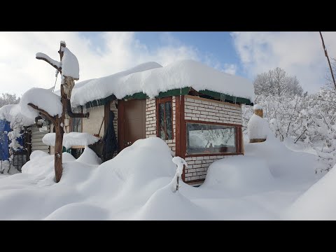Köyde 1 metre Kar ve Soğukla Karla Mücadele.61.Bölüm.Solo Bushcraft Camp