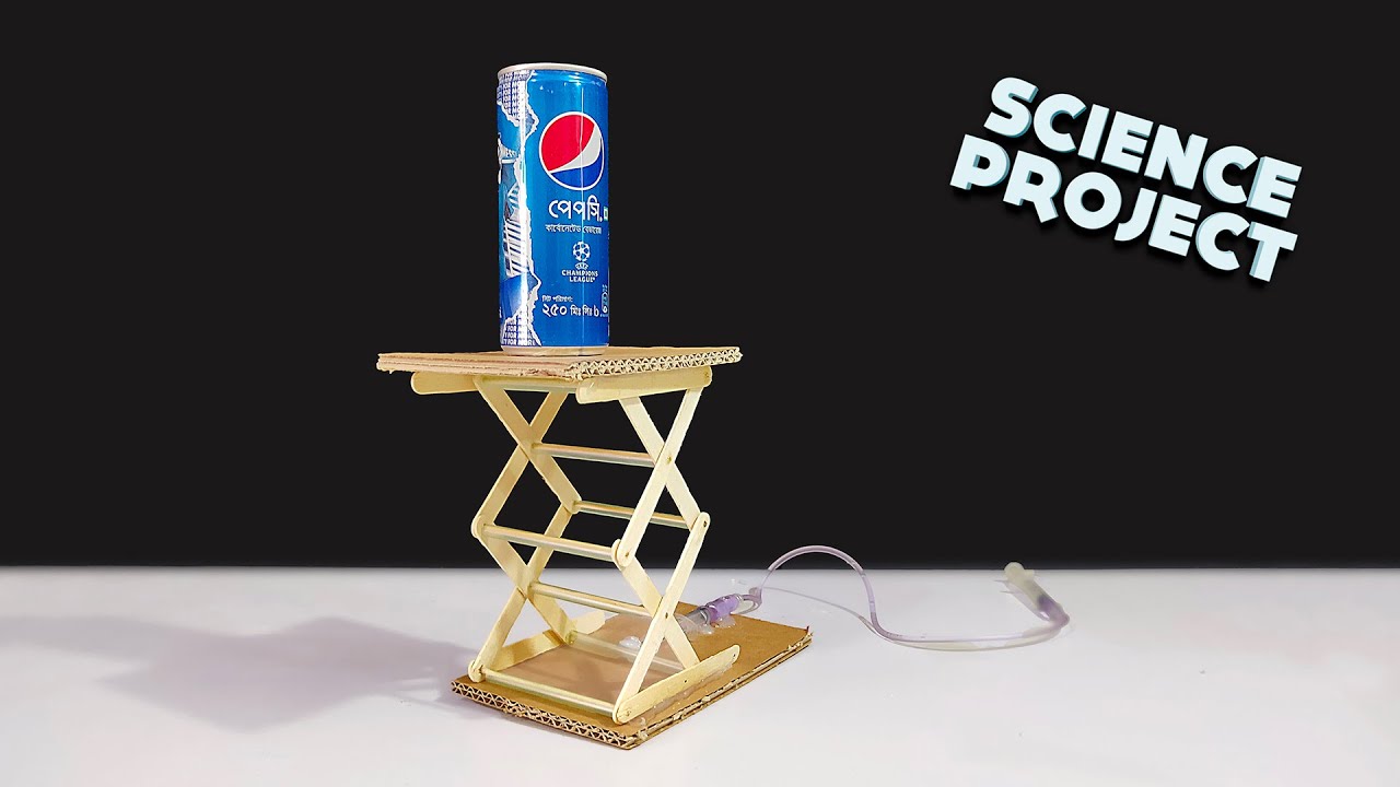 How to Make Hydraulic Powered Robotic Lift Crane from Ice crime Stick ...