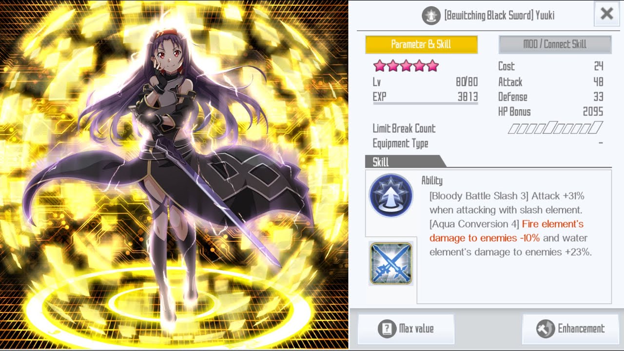 [SAOIF] Bewitching Black Sword Ability vs Yuuki 250k (23s Sword) - YouTube