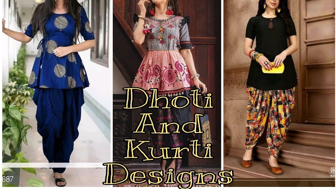 New dhoti salwar designs||kurti and dhoti suit designs - YouTube