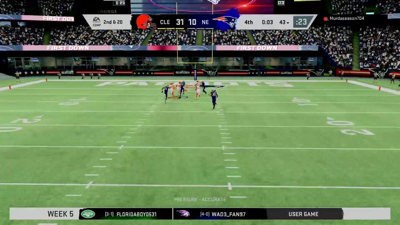 Madden NFL 20 DDFL Year 6 Week 5 Patriots VS Browns - YouTube