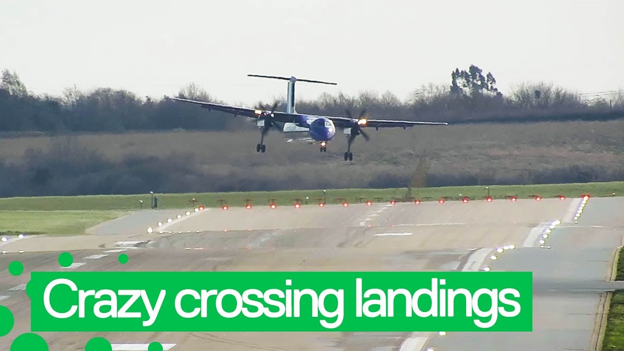 Planes Make Insane Crosswind Landings During UK Storm - YouTube