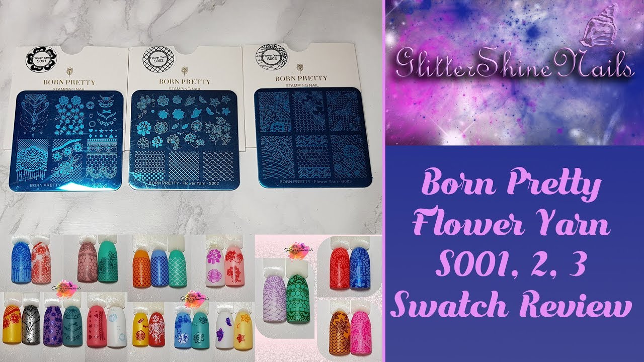 Born Pretty Store Stamping Plates Swatch Review Featuring Flower Yarn ...