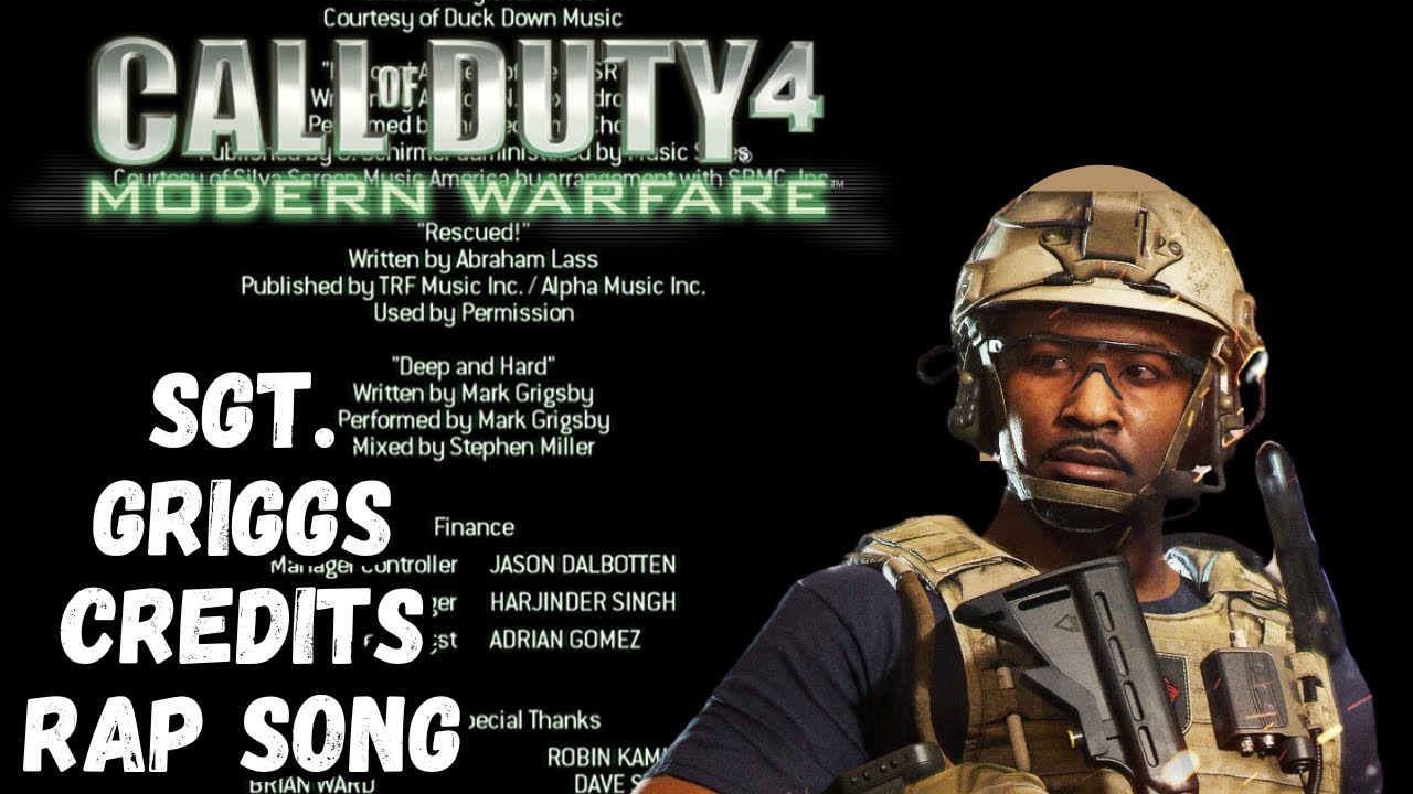 Sgt. Grigg's Credits Rap | Call of Duty 4 Modern Warfare Bonus Clips ...