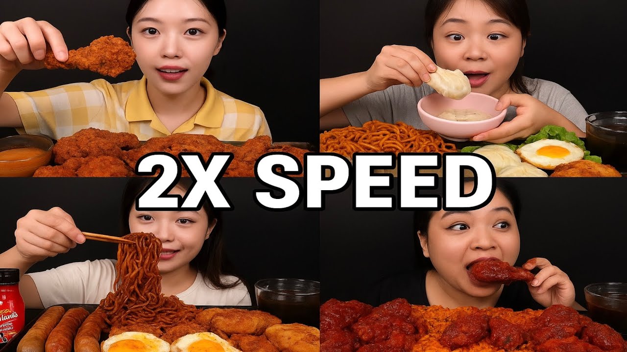 🔥 Ultimate 4-in-1 Mukbang! Spicy Noodles, Fried Chicken, Dumplings ...