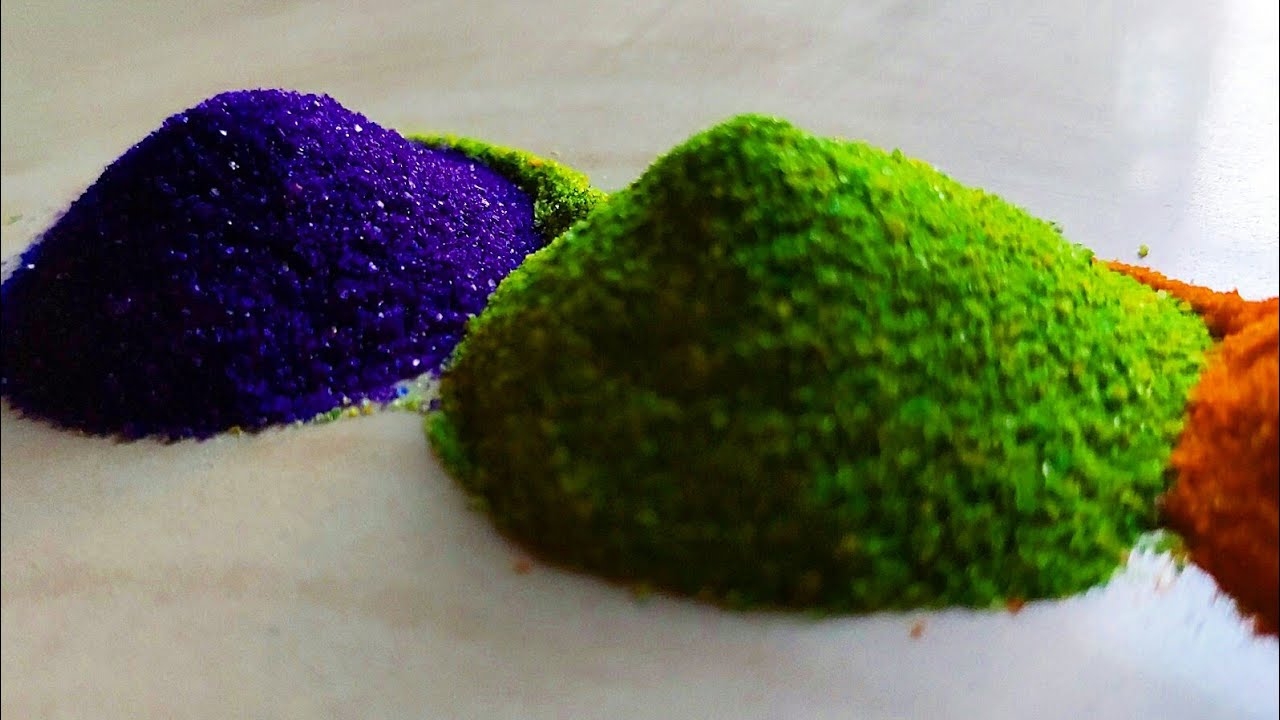 2 easy Rangolis using 3 colors set/Rangoli designs with colours - YouTube