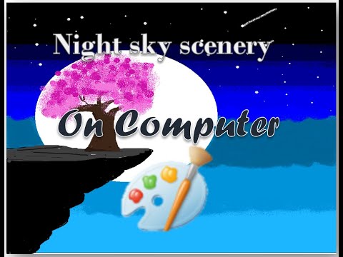 how to draw scenery in computer |drawing in paint in computer| paint in ...