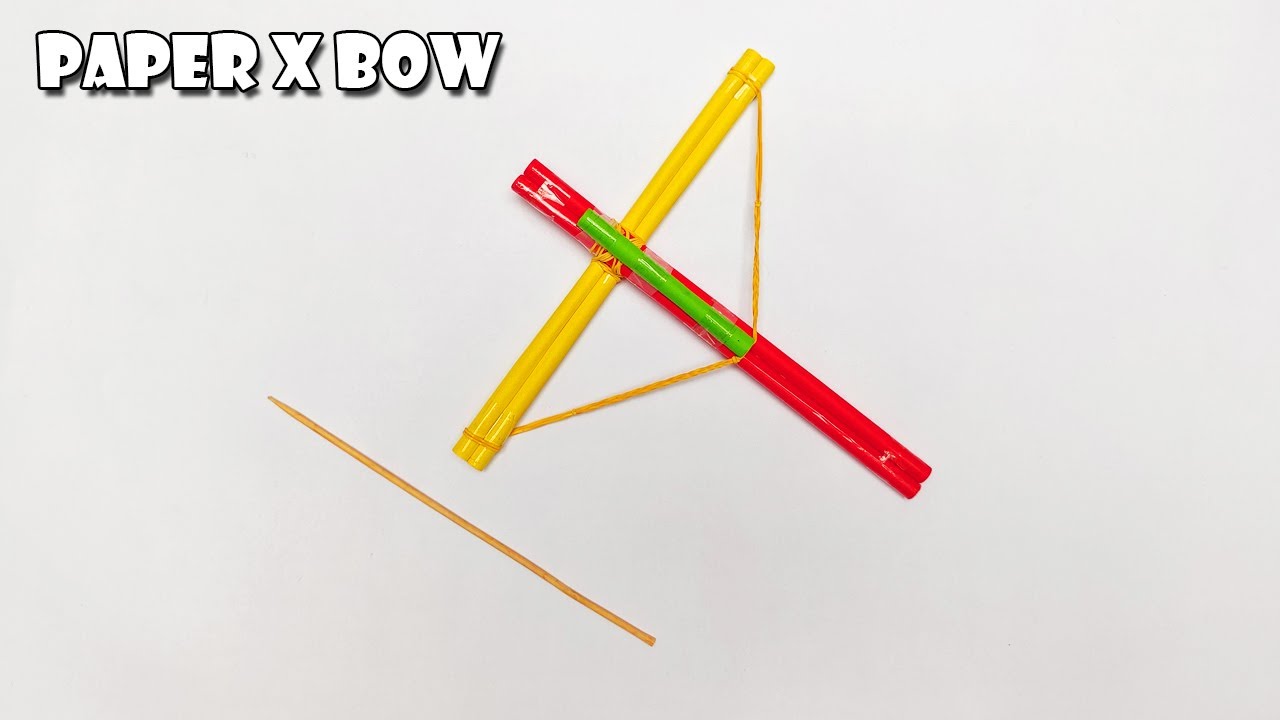 How to make paper x bow | how to make crossbow with paper very easy ...