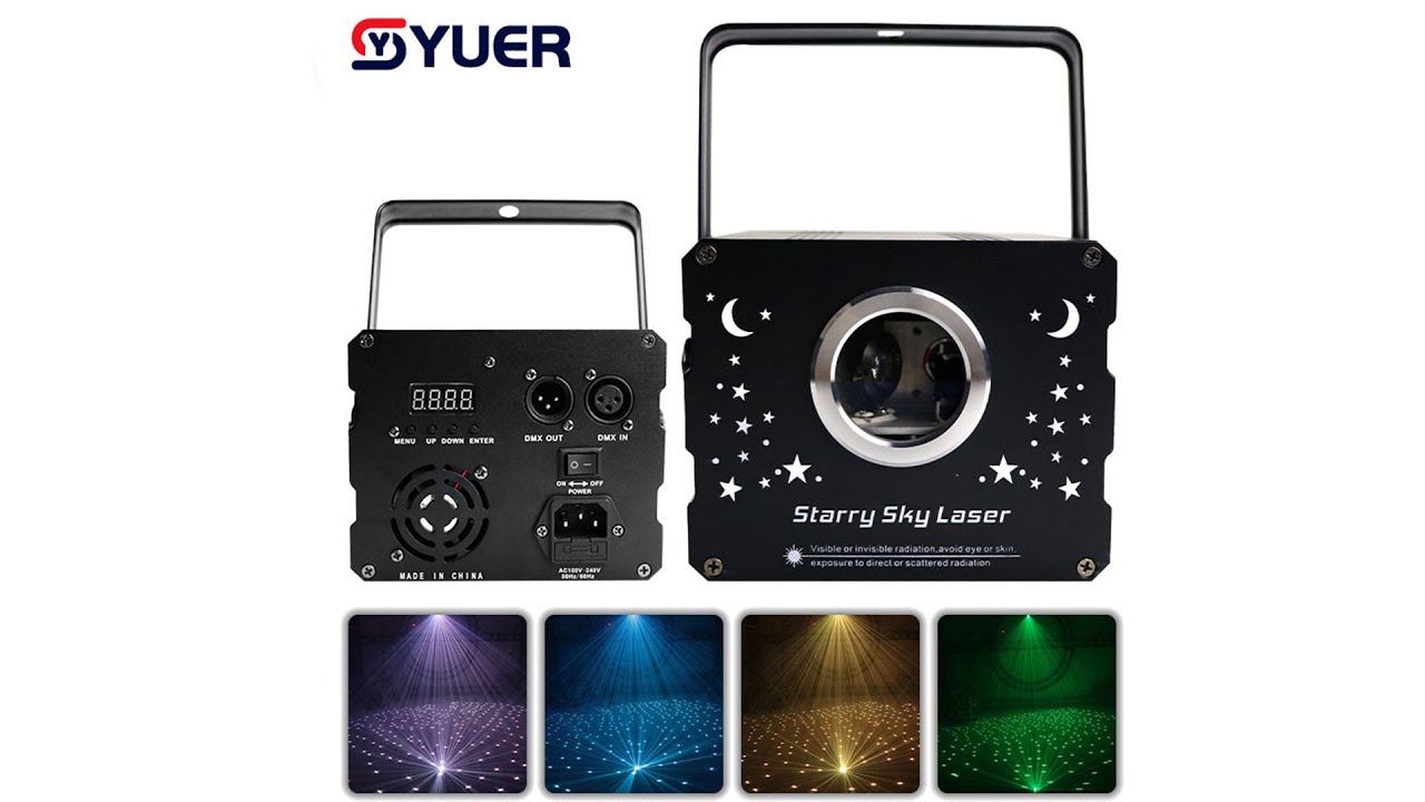 YUER™ Aluminum 500mW RGB full color starry sky Laser Light DMX sound ...