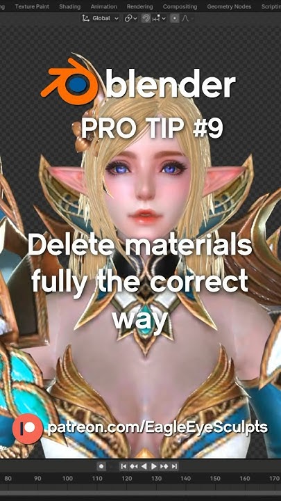 Delete materials fully the correct way in blender in 8 seconds #blender #tutorial #sculpting # ...