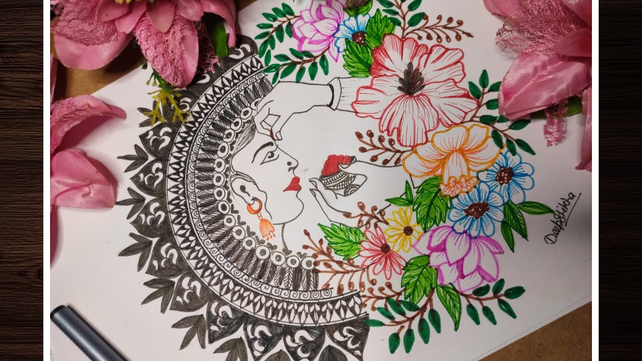 How to draw Wadding Mandala Drawing / Mandala Drawing/ Easy Mandala Art ...