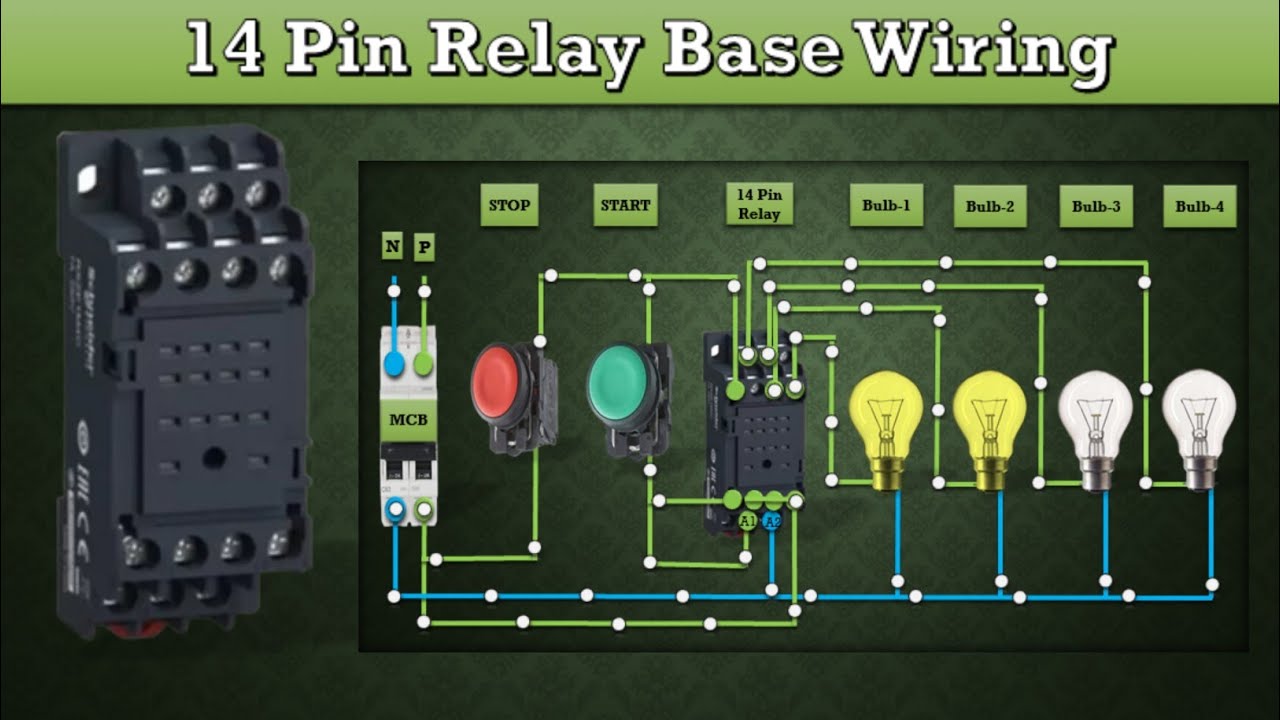 14 Pin Relay Base Wiring With Interlocking | 14 Pin Relay Connection ...