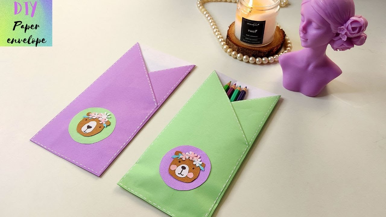 Cute and Easy paper envelope | How to make gift envelope.. - YouTube