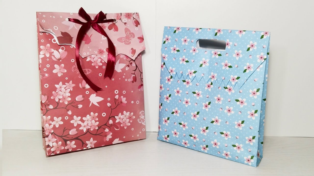 2 IDE PAPER BAG | HOW TO WRAP A GIFT WITHOUT BOX - YouTube