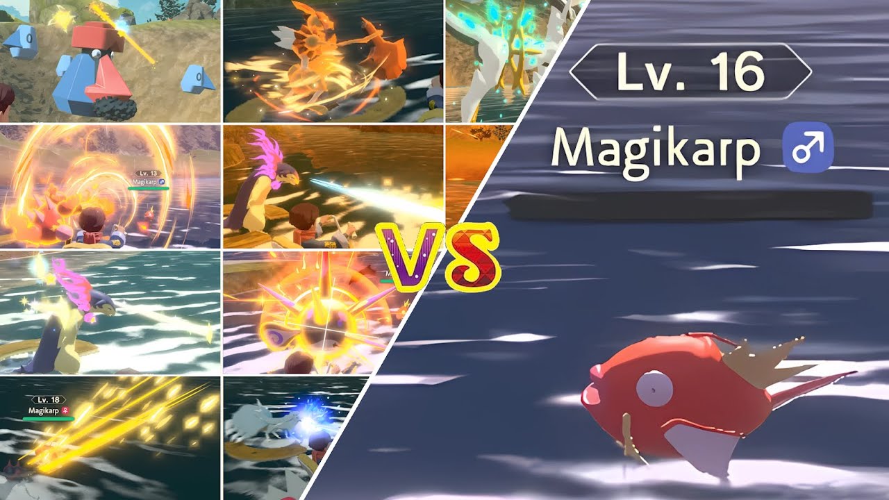 All GEN1 moves in Pokémon Legends: Arceus VS MAGIKARP - YouTube