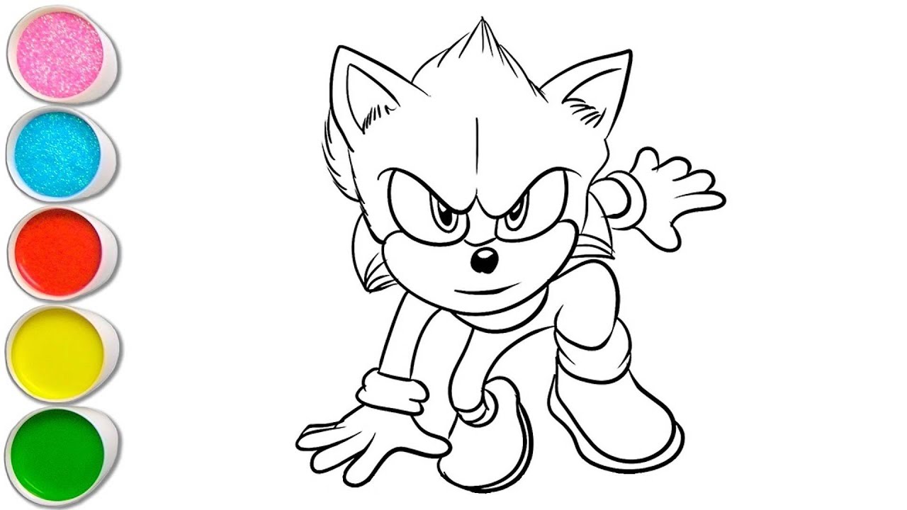 Drawing & Coloring Sonic the Hedgehog 🦔🏃‍♂️🦔🏃‍♂️🦔🏃‍♂️ Drawing for kids ...