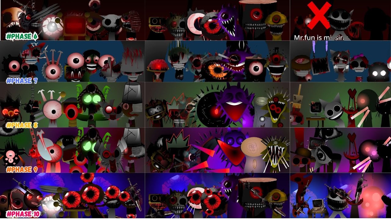 Incredibox Sprunki Mix: Phase 6 VS Phase 7 VS Phase 8 VS Phase 9 VS ...