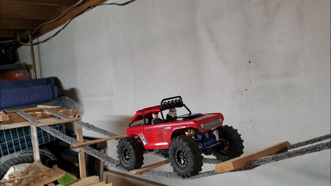 Axial SCX24 Deadbolt, on DIY indoor mini crawler course - YouTube