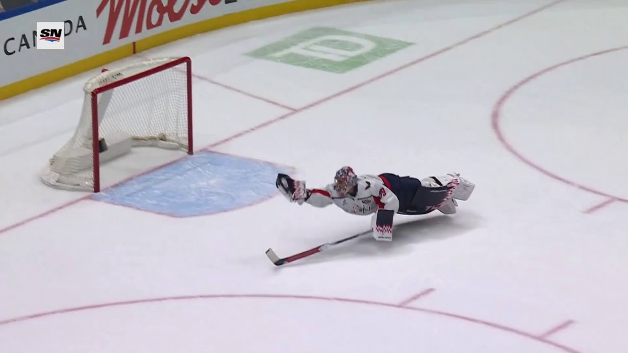 Charlie Lindgren went to go to the bench for the empty net but made a ...