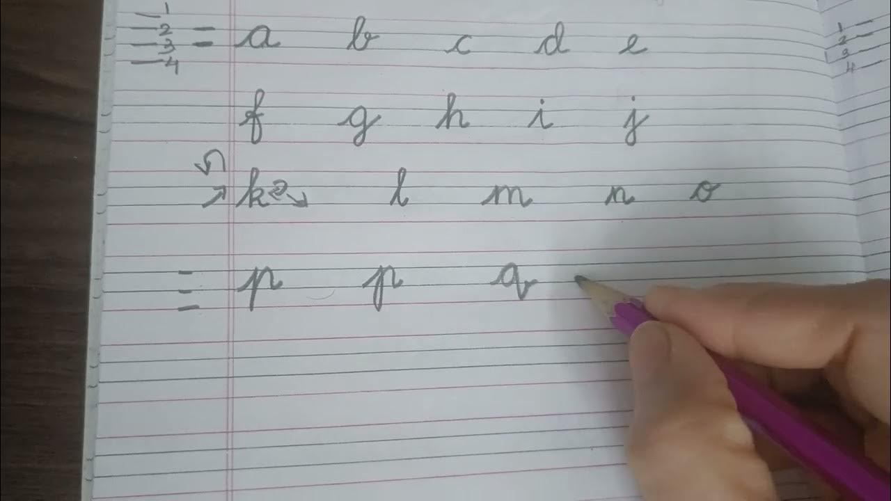 Cursive Writing - small case alphabets - p, q, r, s - YouTube