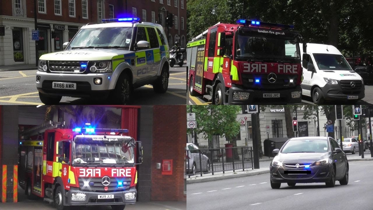 Fire Engines, Police Vehicles and Ambulance Responding in London! - YouTube