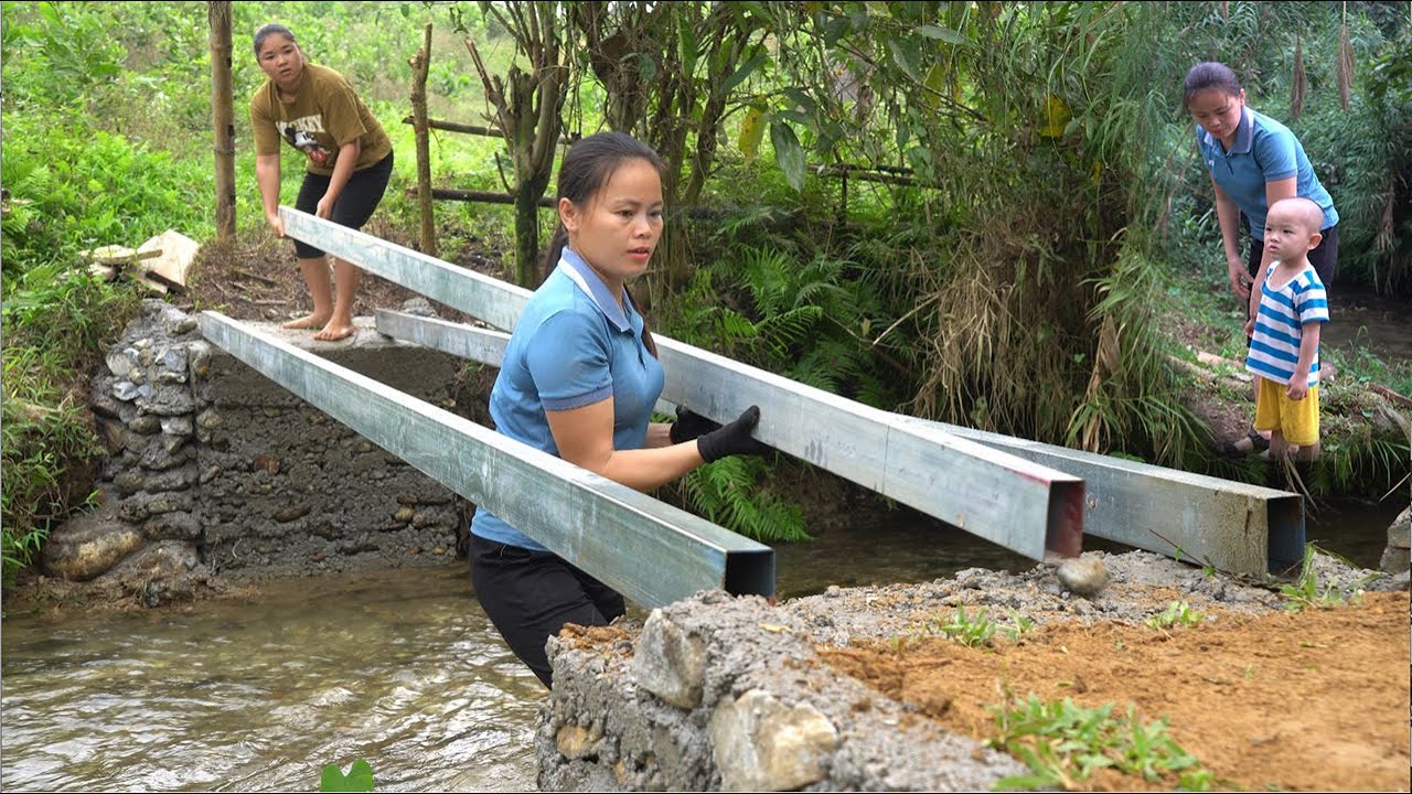 TIMELAPSE: DESIGN & START To FINISH Build a safe bamboo bridge for ...