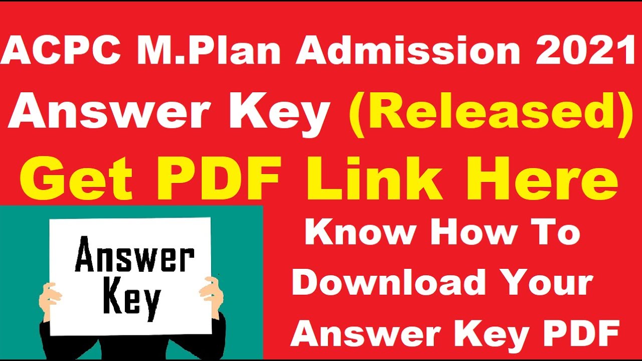 ACPC M.Plan 2021 Answer Key (Released) - Check & Download ACPC M.Plan ...