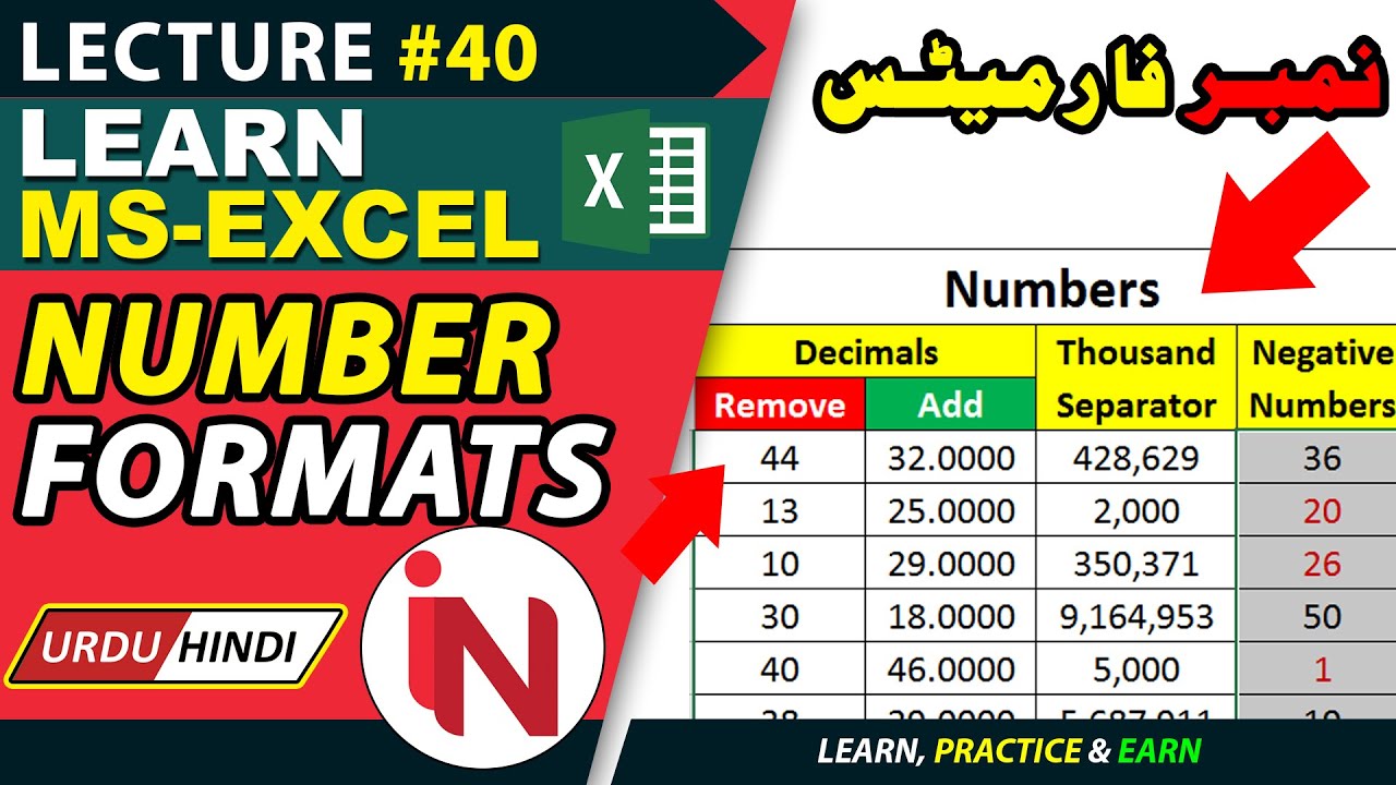 Number Formatting in Excel | Learn Microsoft Excel | Lecture 40 - YouTube