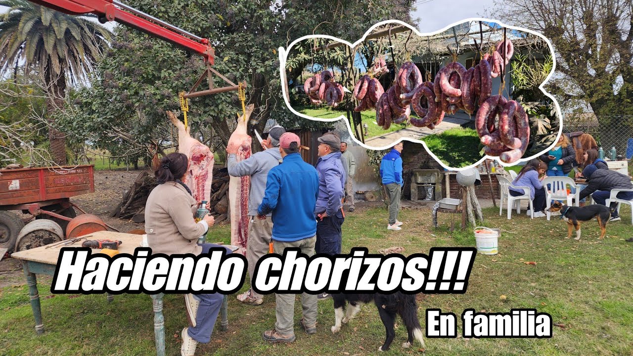 CARNEADA, TRADICIONES FAMILIARES. Haciendo CHORIZOS y QUESO de CHANCHO ...