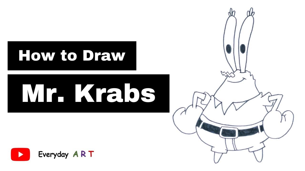 Art 103 - Mr. Krabs - Easy Cartoon Drawing 2022 - YouTube