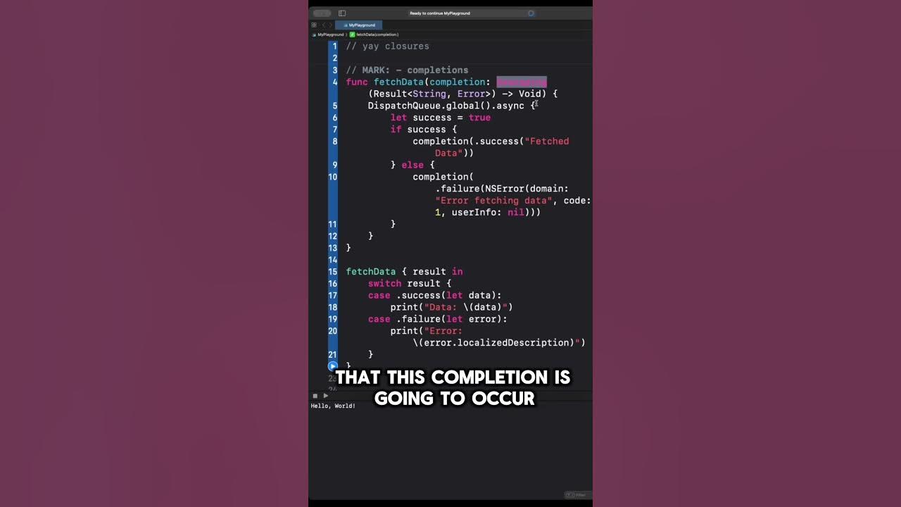 Swift Closures #coding #programming #swift #xcode - YouTube