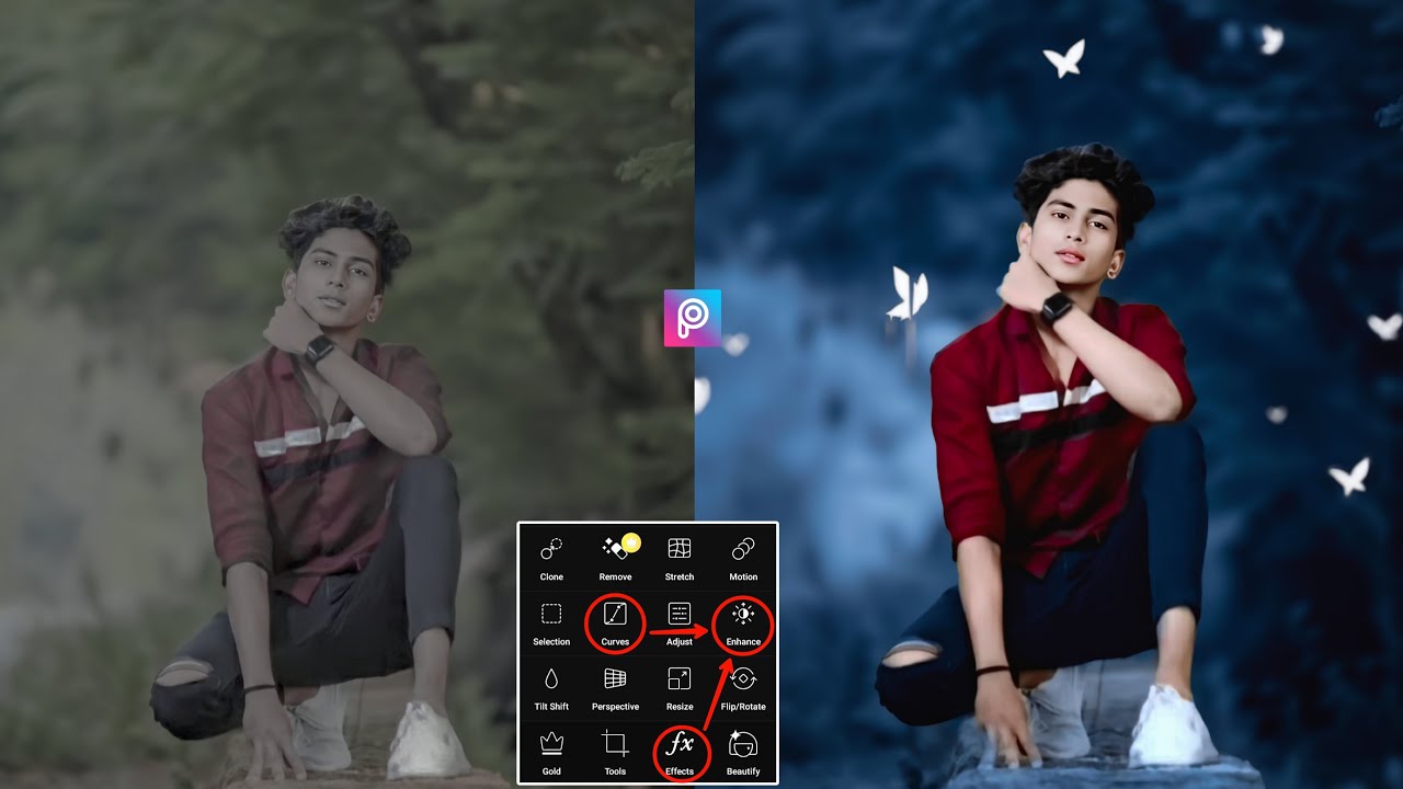 Picsart Dark Blue Tone Photo Editing | Picsart Background Colour Change ...