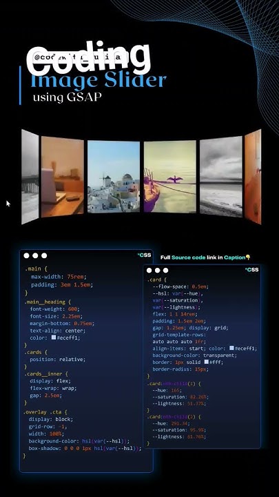 Image Slider Using Gsap Coding Html Htmlcssjavascript Css Html5 Frontend Code Css3 Youtube