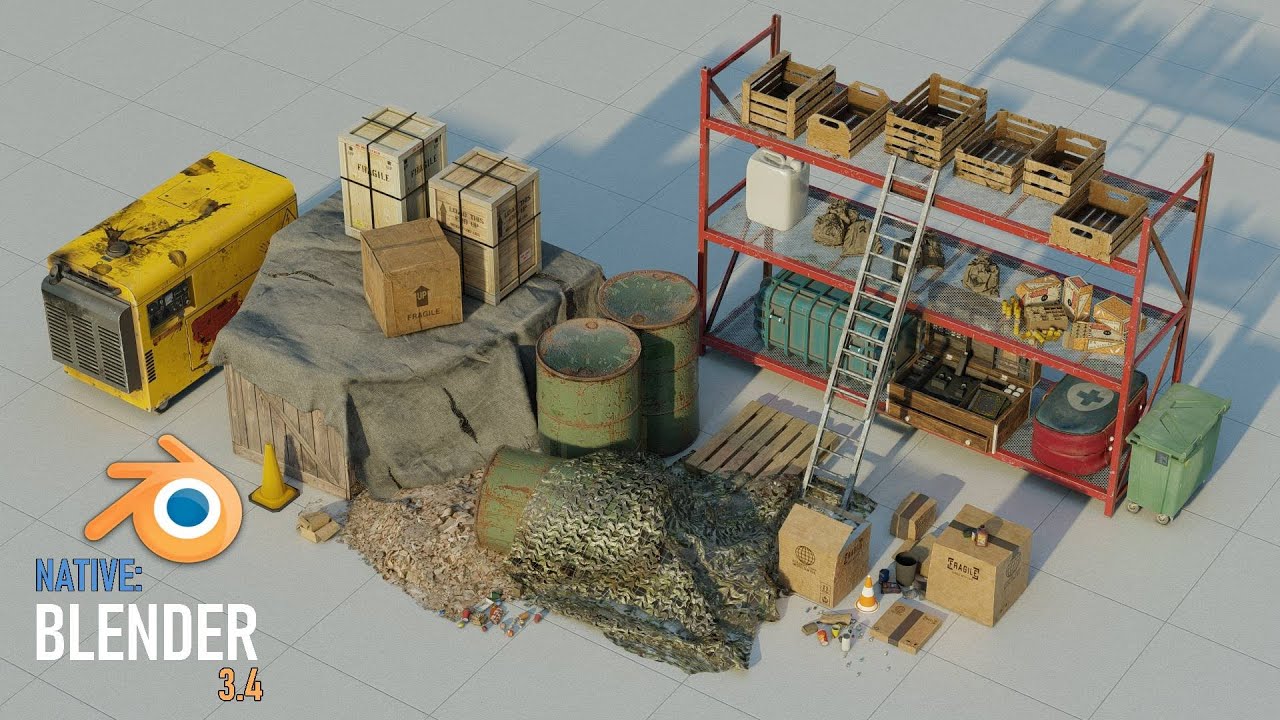 3D Assets Design for Games /// BLENDER 3.4 // FBX, DAE, OBJ, GLB ...