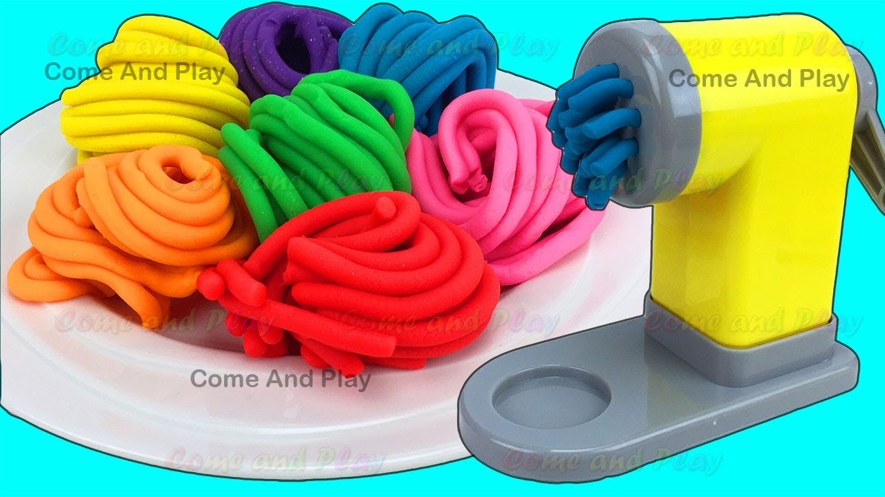Learne Colors with Play Doh Pasta Spaghetti Making Machine Toy ...