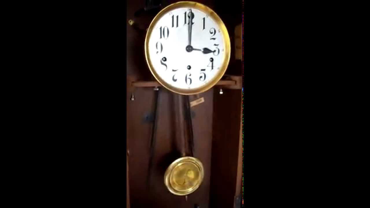Antique French Fontenoy and Westminster chime wall clock - YouTube